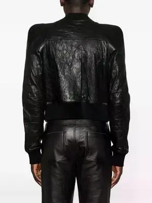 Rick Owens Structured Shoulder Leather Bomber Jacket - Black