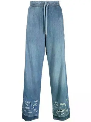 DIESEL® Distressed Effect Wide-leg Jeans