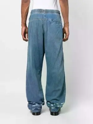 DIESEL® Distressed Effect Wide-leg Jeans