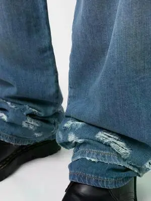 DIESEL® Distressed Effect Wide-leg Jeans