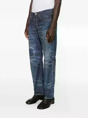 Junya Watanabe Whiskering Effect Trousers - Blue