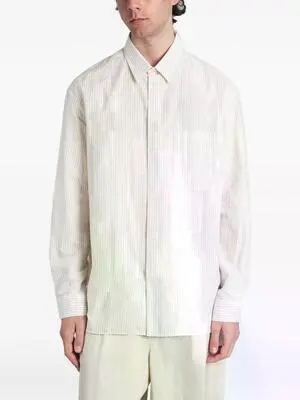 Maison Kitsuné Striped Oversized Cotton Shirt - Neutrals
