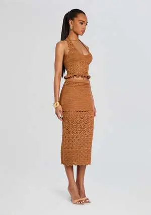Retrofete Leony Crochet Midi Skirt