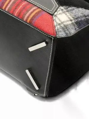 Loewe Puzzle Anagram Check Shoulder Bag - Black