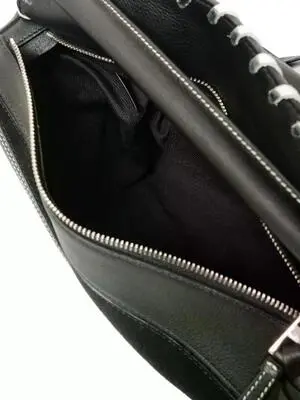 Loewe Puzzle Anagram Check Shoulder Bag - Black