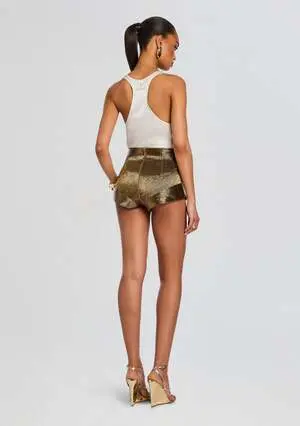 Retrofete Elualy Embellished High-waisted Hot Shorts