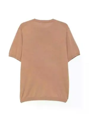 KANGRA Fine-knit Crew-neck T-shirt - Neutrals