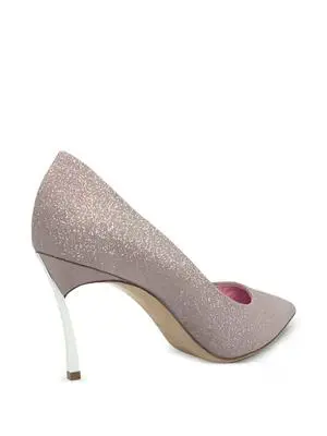 Casadei Blade Glitter-effect Pointed-toe Heeled Pumps - Pink