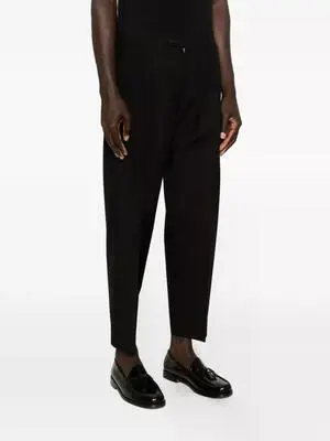 BRIGLIA 1949 Pleated Pressed-crease Trousers - Black