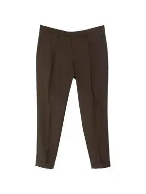 BRIGLIA 1949 Pleated Turn-up Trousers - Brown