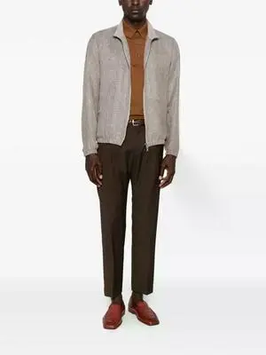 BRIGLIA 1949 Pleated Turn-up Trousers - Brown