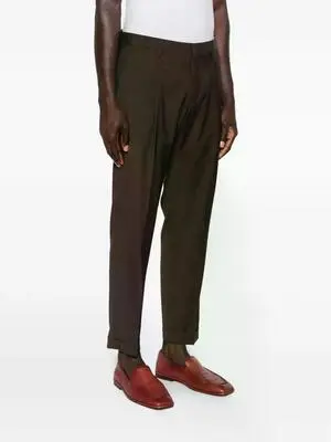 BRIGLIA 1949 Pleated Turn-up Trousers - Brown