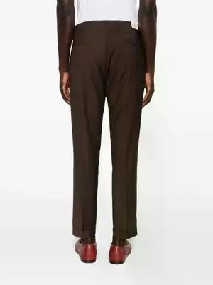 BRIGLIA 1949 Pleated Turn-up Trousers - Brown