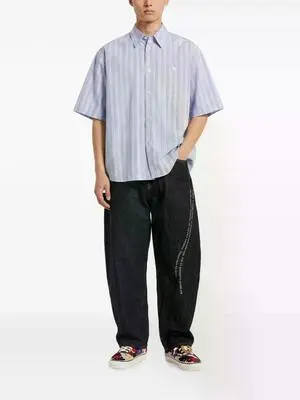 Undercover Striped Short-sleeve Shirt - White