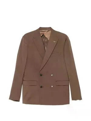 PAOLONI Double-breasted Peaked-lapel Suit - Brown