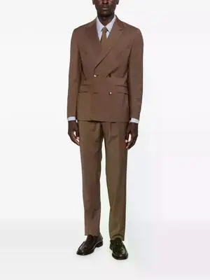 PAOLONI Double-breasted Peaked-lapel Suit - Brown