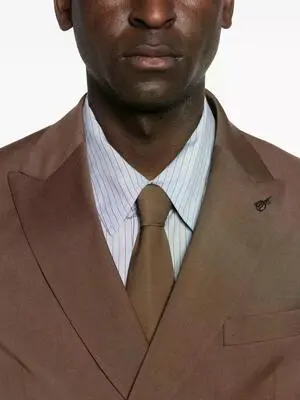 PAOLONI Double-breasted Peaked-lapel Suit - Brown