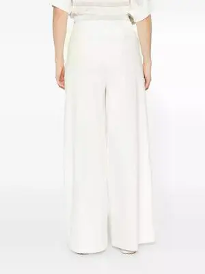 PANICALE Drawstring Wide-leg Trousers - White