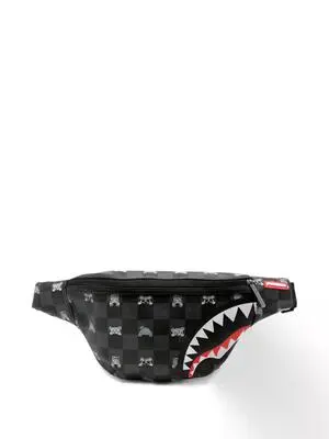 SPRAYGROUND Shark Mouth Checkered Belt Bag - Black