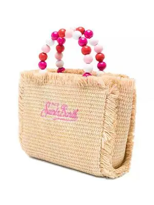 MC2 SAINT BARTH Beaded Straw Tote Bag