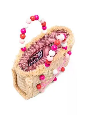 MC2 SAINT BARTH Beaded Straw Tote Bag