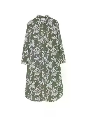 ROSSO 35 Floral Print Midi Shirt Dress
