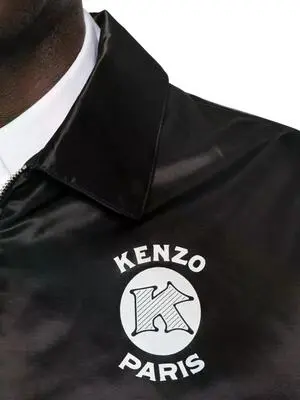 Kenzo Logo Print Satin Bomber Jacket