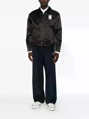 Kenzo Logo Print Satin Bomber Jacket