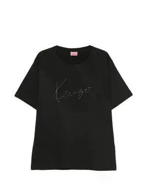 Kenzo Logo-embroidered T-shirt - Black