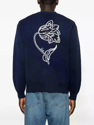 Kenzo Floral Embroidered V-neck Cardigan