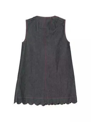 STELLA NOVA Scalloped Hem Double-breasted Mini Dress