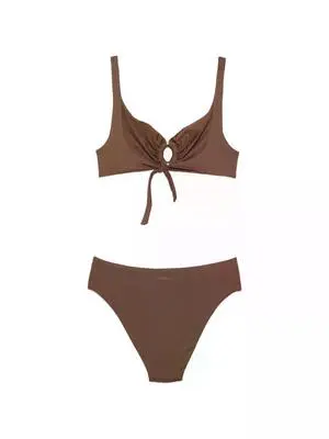 FISICO Coffee Ring Detail Tie-fastening Bikini