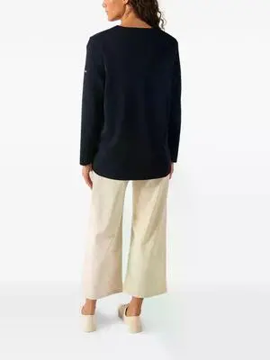 Saint James Navy Double-breasted Cardigan