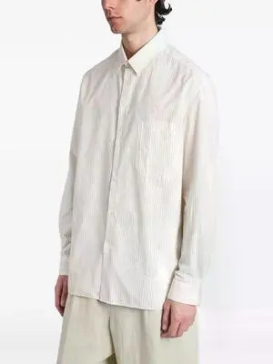 Maison Kitsuné Striped Oversized Cotton Shirt - Neutrals