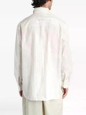 Maison Kitsuné Striped Oversized Cotton Shirt - Neutrals