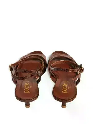 POCHE PARIS Lizard-effect Buckle-fastening Sandals