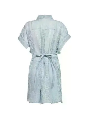 Fendi Pequin Ff Burnout Dress - Blue