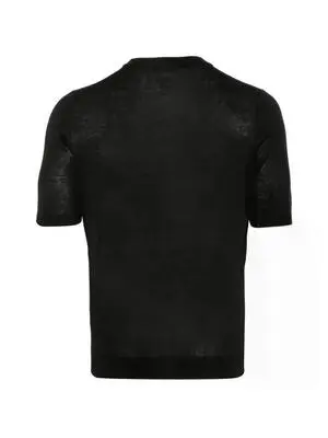 BARBA NAPOLI Short Sleeve Crew Neck Fine Knit Sweater