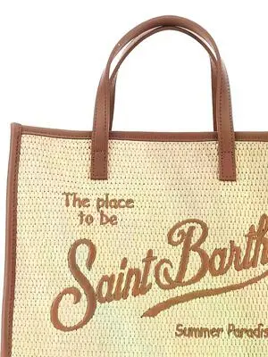 MC2 SAINT BARTH Logo Embroidered Woven Shoulder Bag