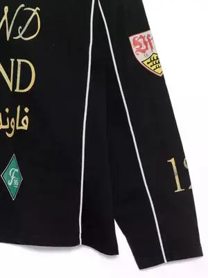 FOUND Patch Detail Contrast Piping Crew Neck Sweater