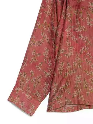 FOUND Floral-print Crinkled Shirt - Pink