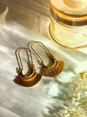 OTTOMAN HANDS Selma Hammered Fan Drop Earrings