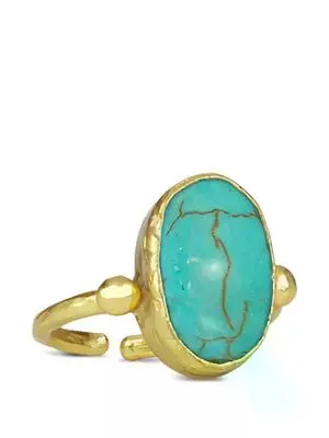 OTTOMAN HANDS Aurelia Turquoise Cocktail Ring - Gold