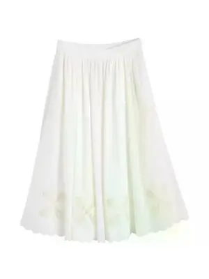 Chinti & Parker Broderie Midi Skirt - White