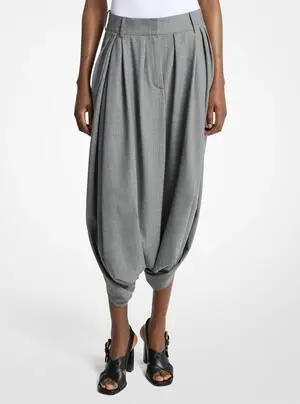 Michael Kors Draped Stretch Wool Culottes