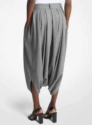 Michael Kors Draped Stretch Wool Culottes