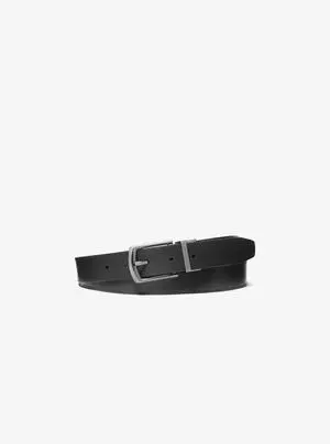Michael Kors Reversible Leather Belt With Gunmetal Buckle - Brown