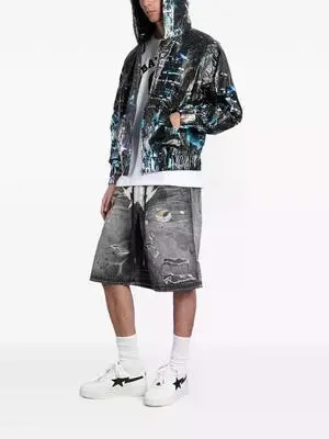 A BATHING APE All-over Print Zip-up Hooded Jacket