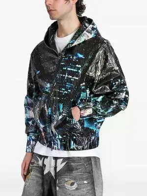 A BATHING APE All-over Print Zip-up Hooded Jacket