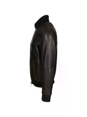 AL DUCA D’AOSTA 1902 Leather Bomber Jacket With Shearling Collar